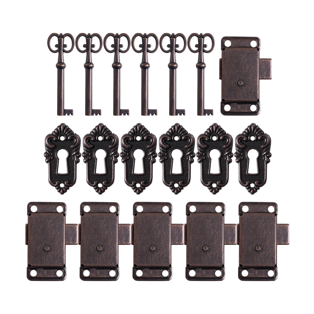 OUNONA 6 Sets Antique Wooden Jewelry Box Latches Vintage Furniture ...
