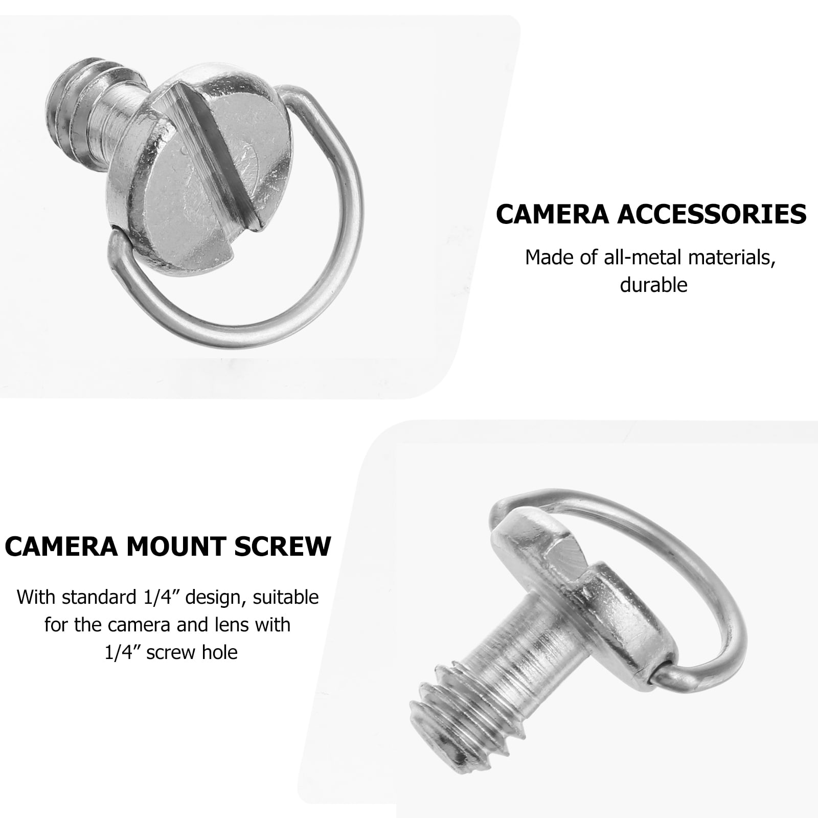 Stri 6PCS 1/4 Inch Folding D-Ring Adapter Screw Cam Tripod Monopod Quick Release Plate for ...