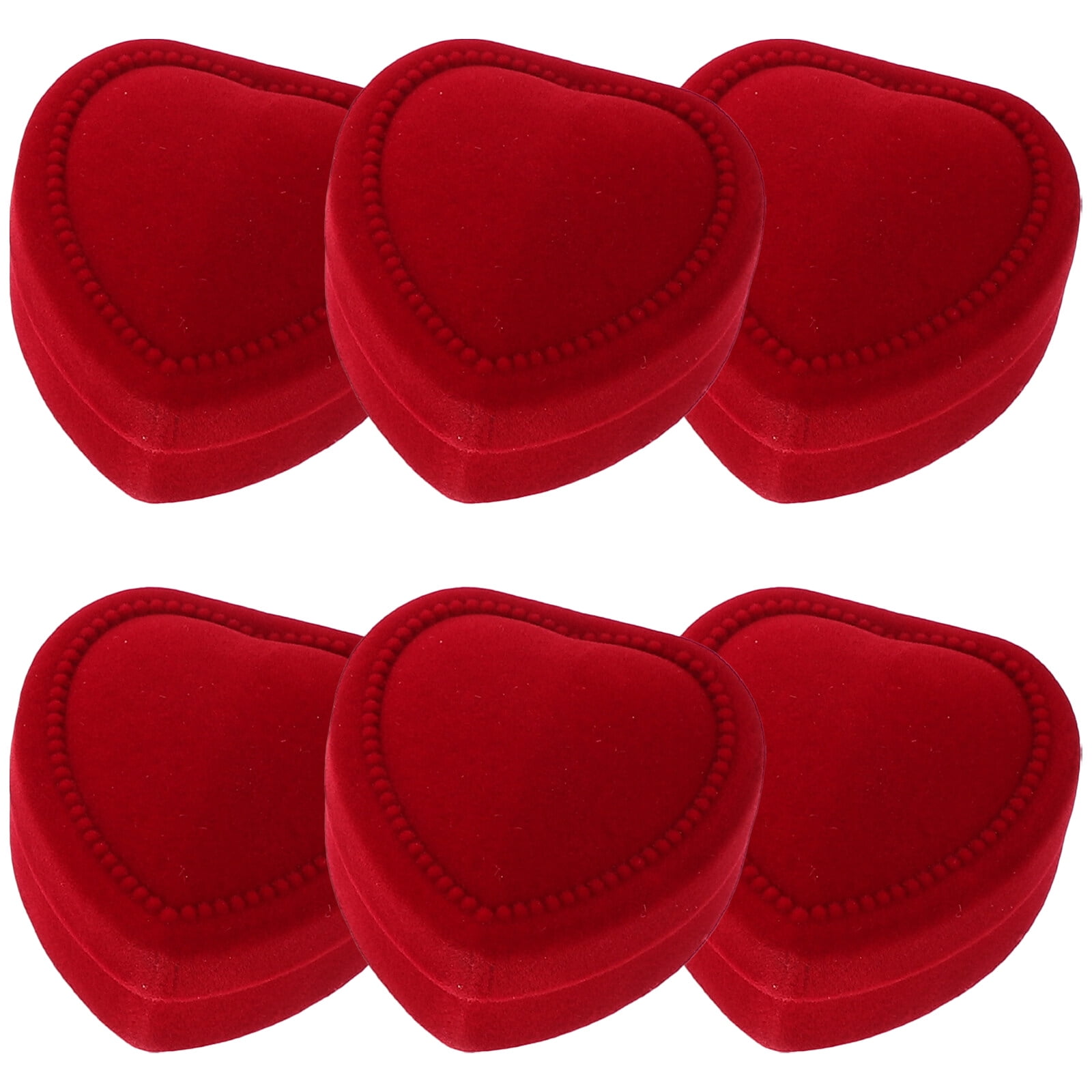 Stri 6pcs Heart Shaped Ring Box Wedding Ceremony Ring Box Proposal ...