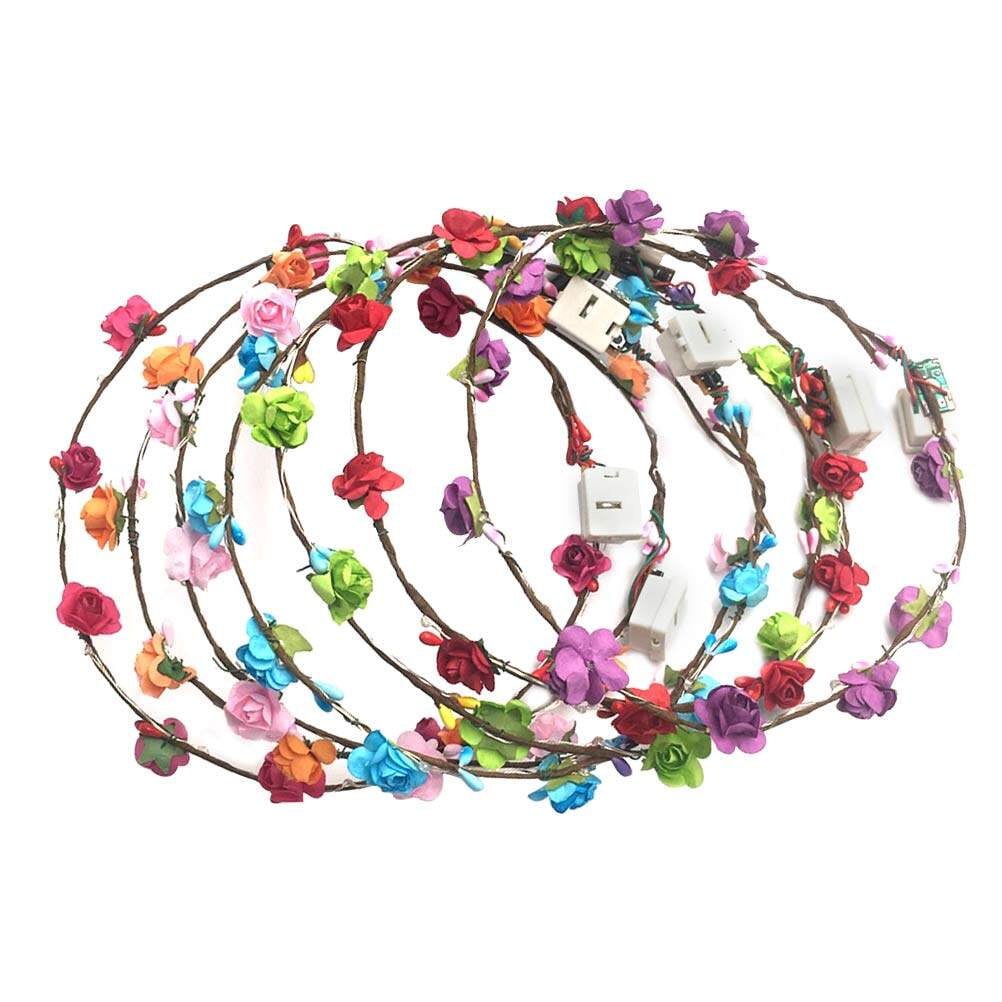 Stri 6pcs LED Flower Crown Light Up LED Flower Crown for Wedding ...