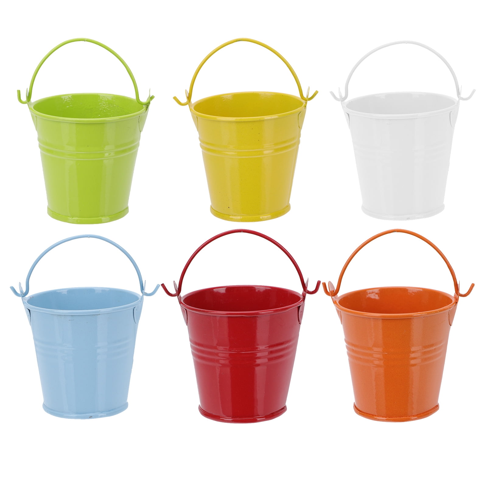Stri 6pcs Mini Tin Bucket Plants Portable Canister Flower Storage ...