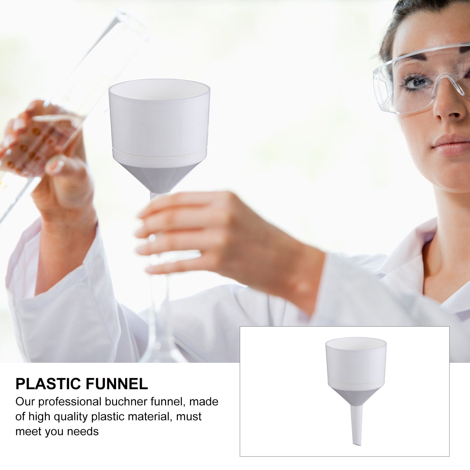 OUNONA Buchner Funnel for Laboratory Use Made of Plastic White Color ...