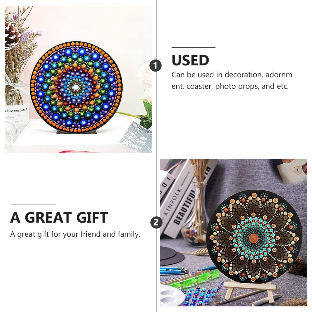 OUNONA 8 Pcs Mandala Dotting Round Painting Panels Paperboard Drawing ...