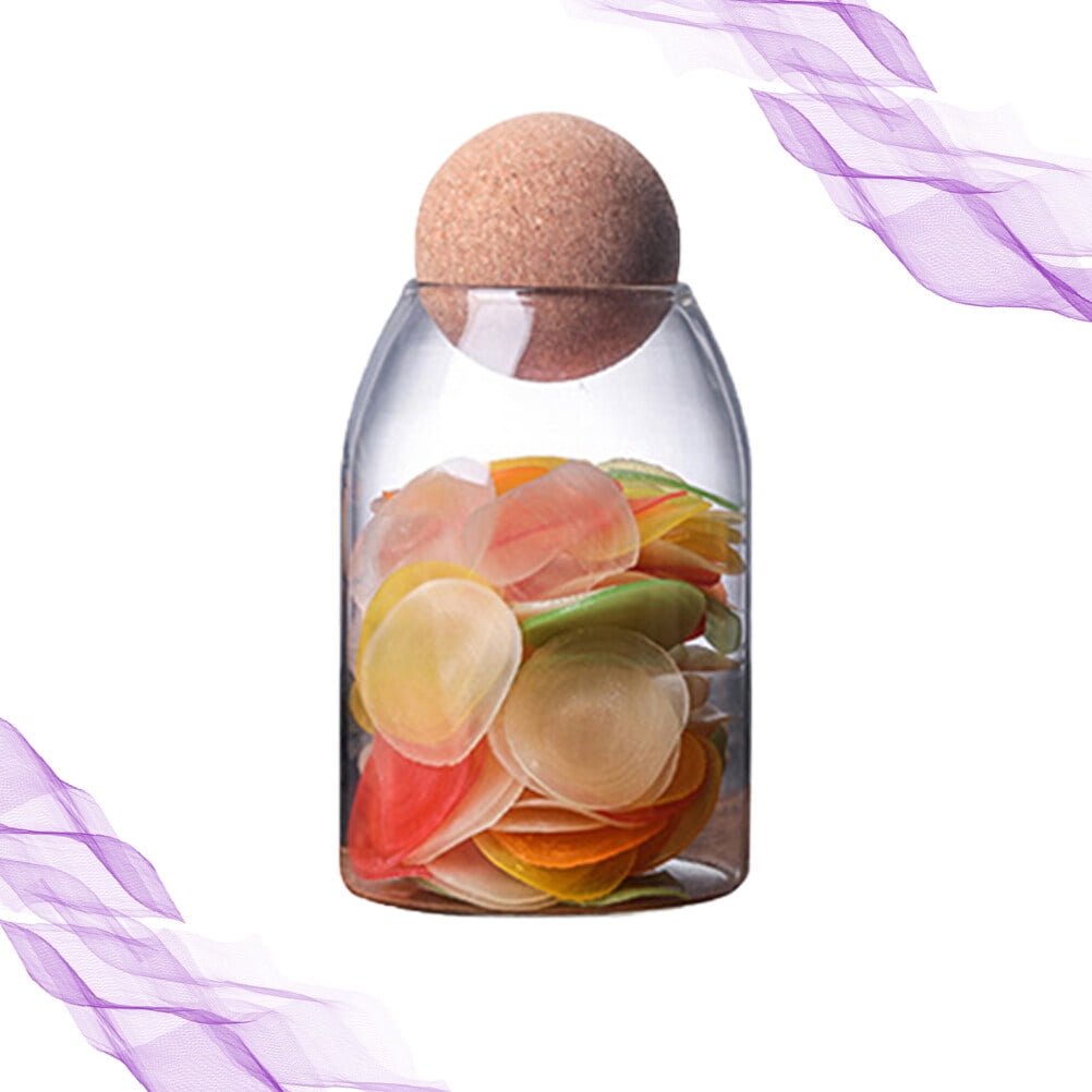 OUNONA Transparent Glass Storage Jar with Cork Sealing for Food Storage ...