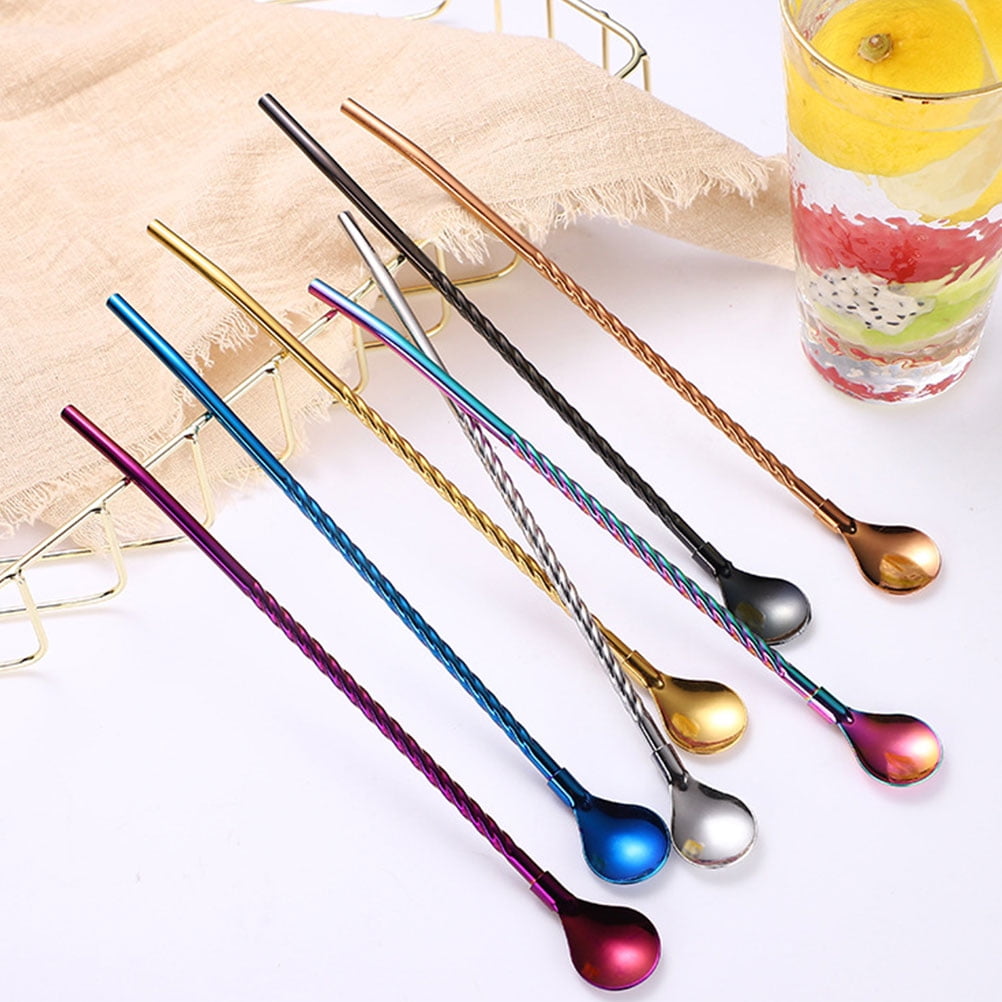 Stri 8Pcs Household Stirring Spoons Cocktail Scoops Lovely Ice Cream ...