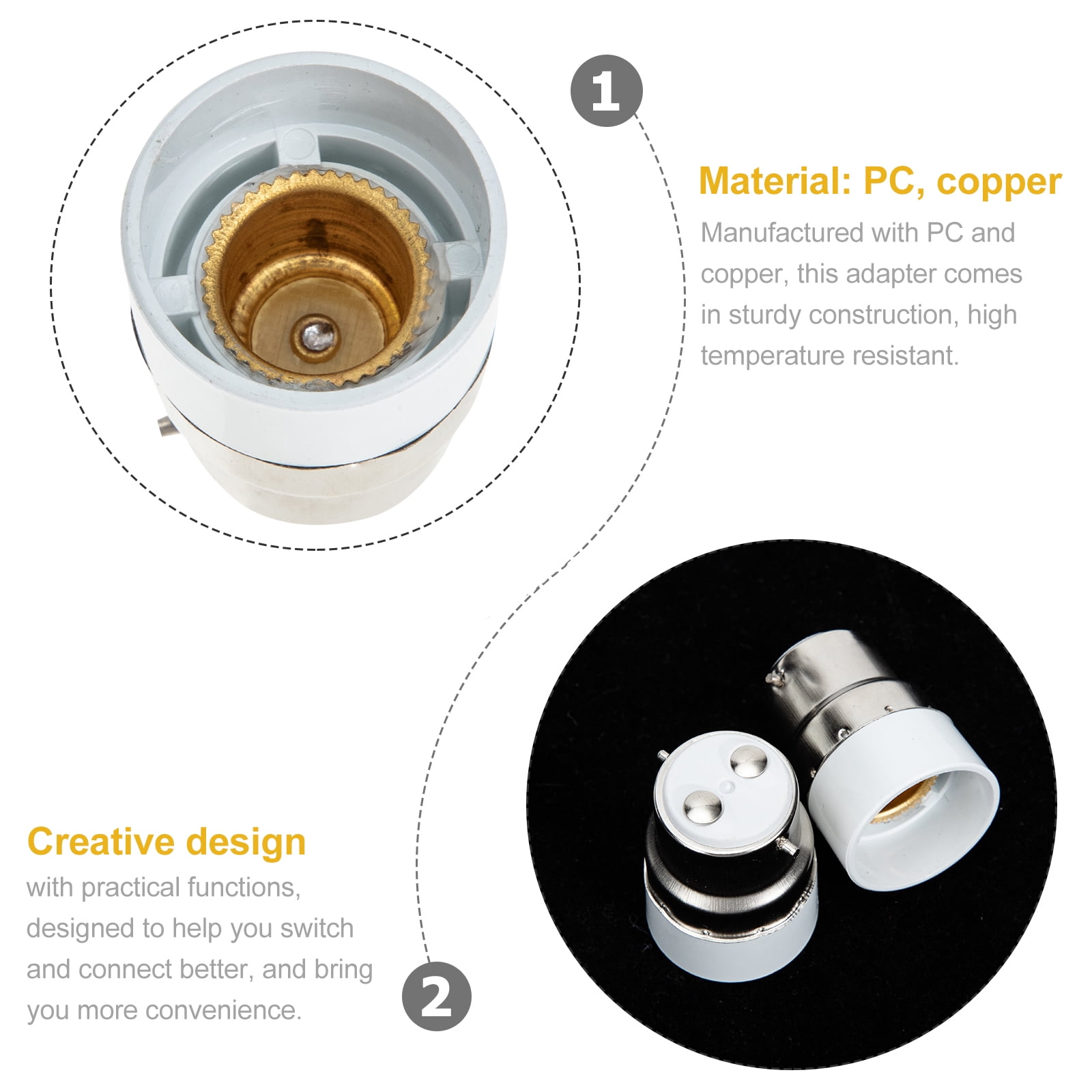 Stri 8pcs Bulb Holder Converter Adapter Professional B22 to E14 Light ...