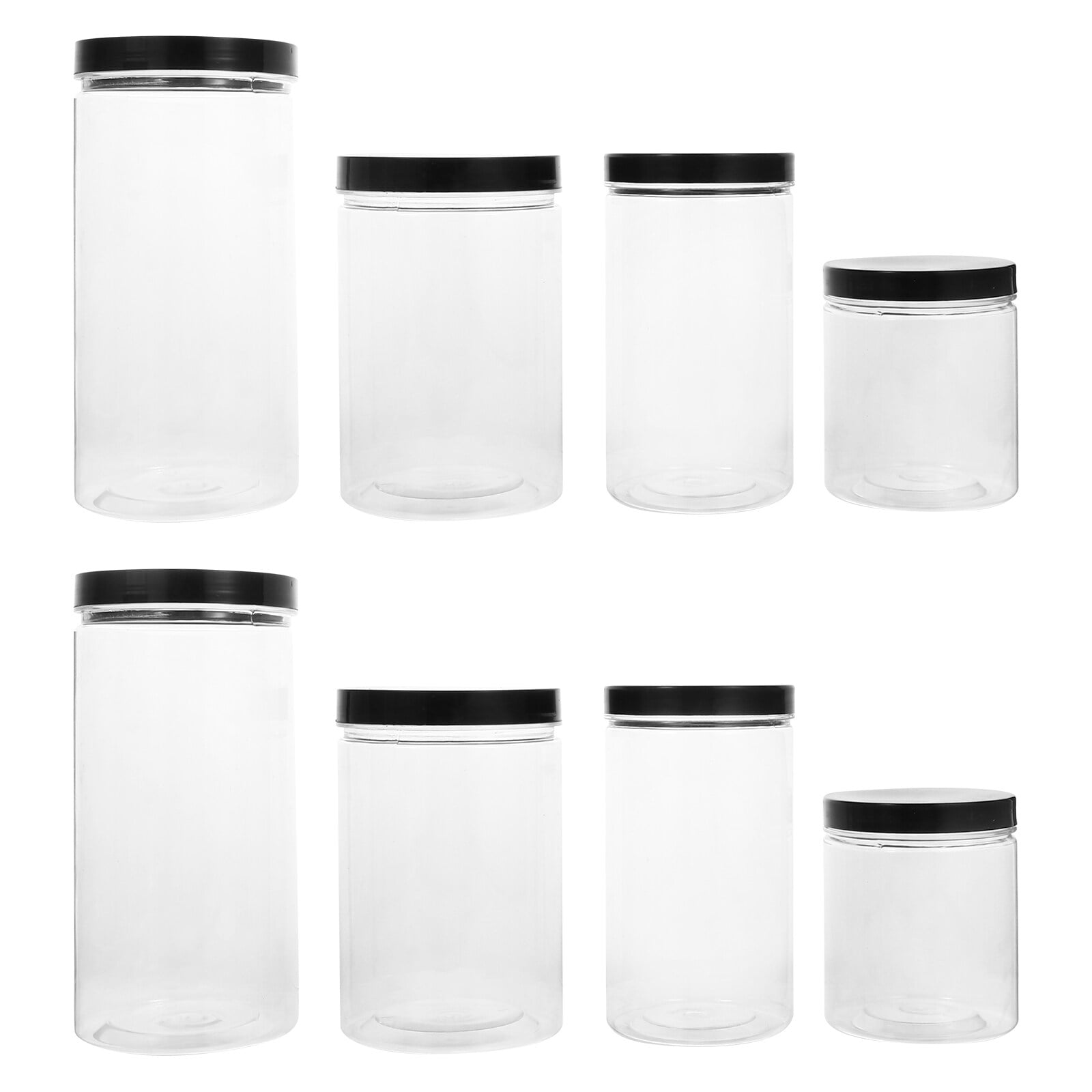 Stri 8pcs Clear Moisture-proof Pots Honey Sugar Foods Storage Cans with ...