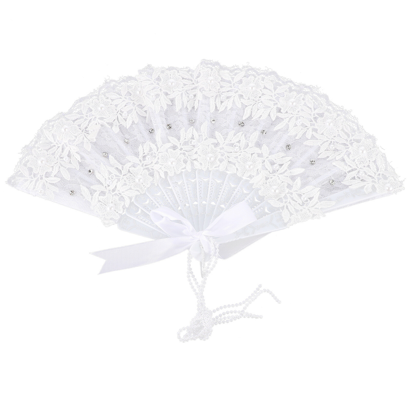 Stri Bride Fan Wedding Lace Peal Design Fan Lady Performance Fan Bridal ...
