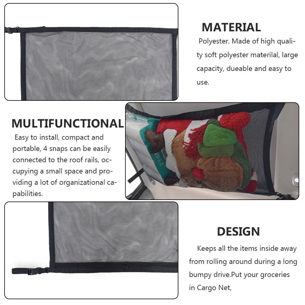Stri Car Ceiling Storage Net Roof Interior Black Storage Bag Car ...