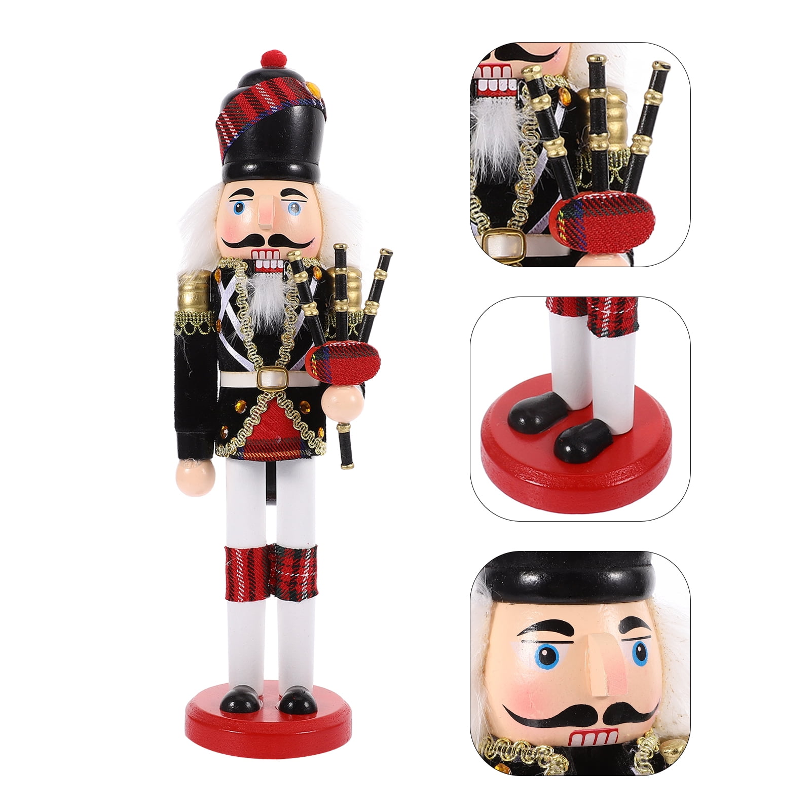 Stri Christmas Nutcracker Figurine Wooden Nutcracker Christmas Desk ...