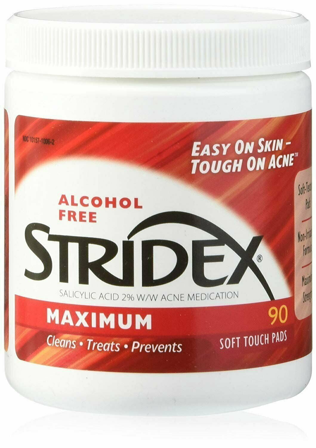 Stri-Dex Acne Medication Pads Maximum Strength, Alcohol Free, 90 ct, 3 ...