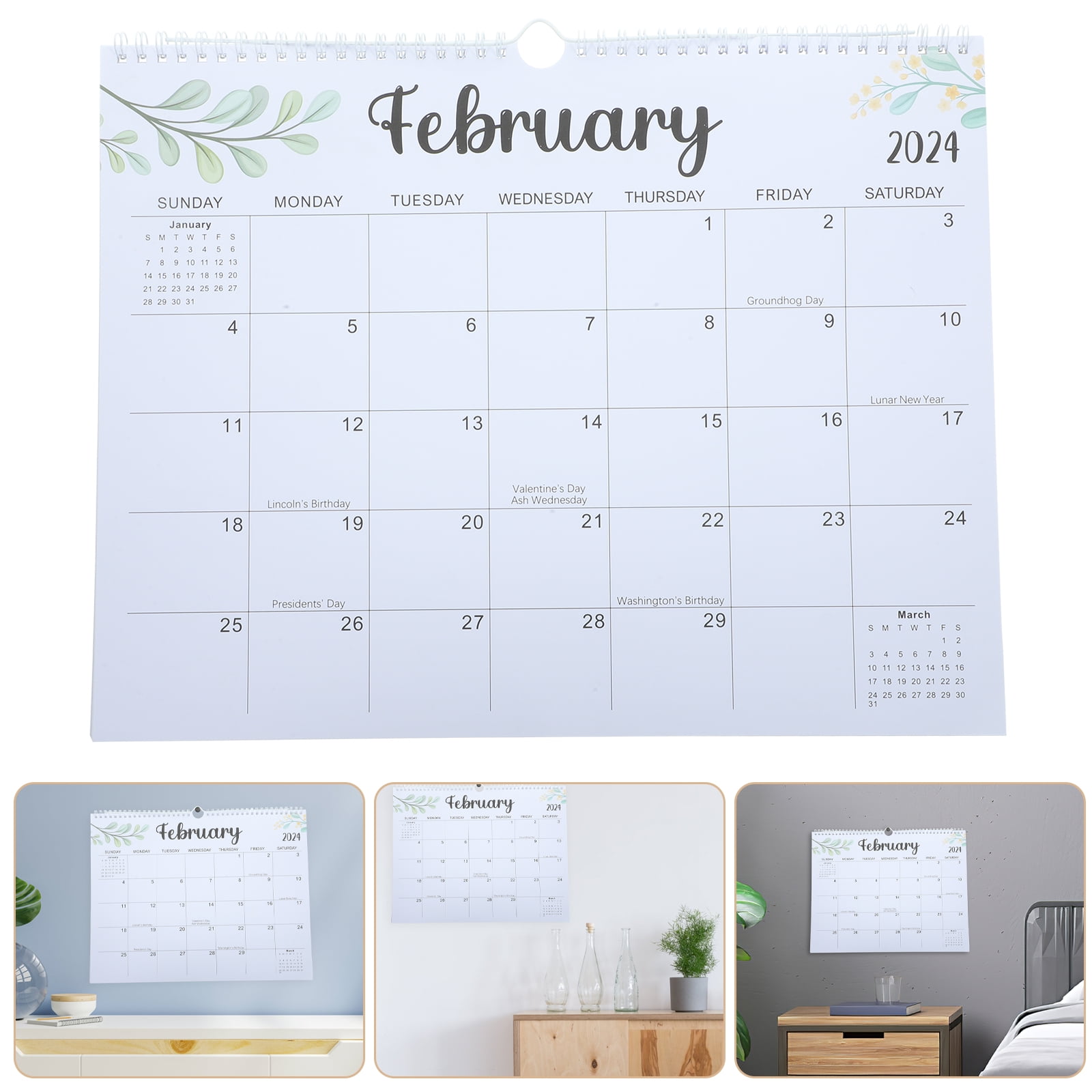 SASABAXI Office Wall Calendar Metal Clear Printed 1Pcs 14.8x11.5x0.6in ...