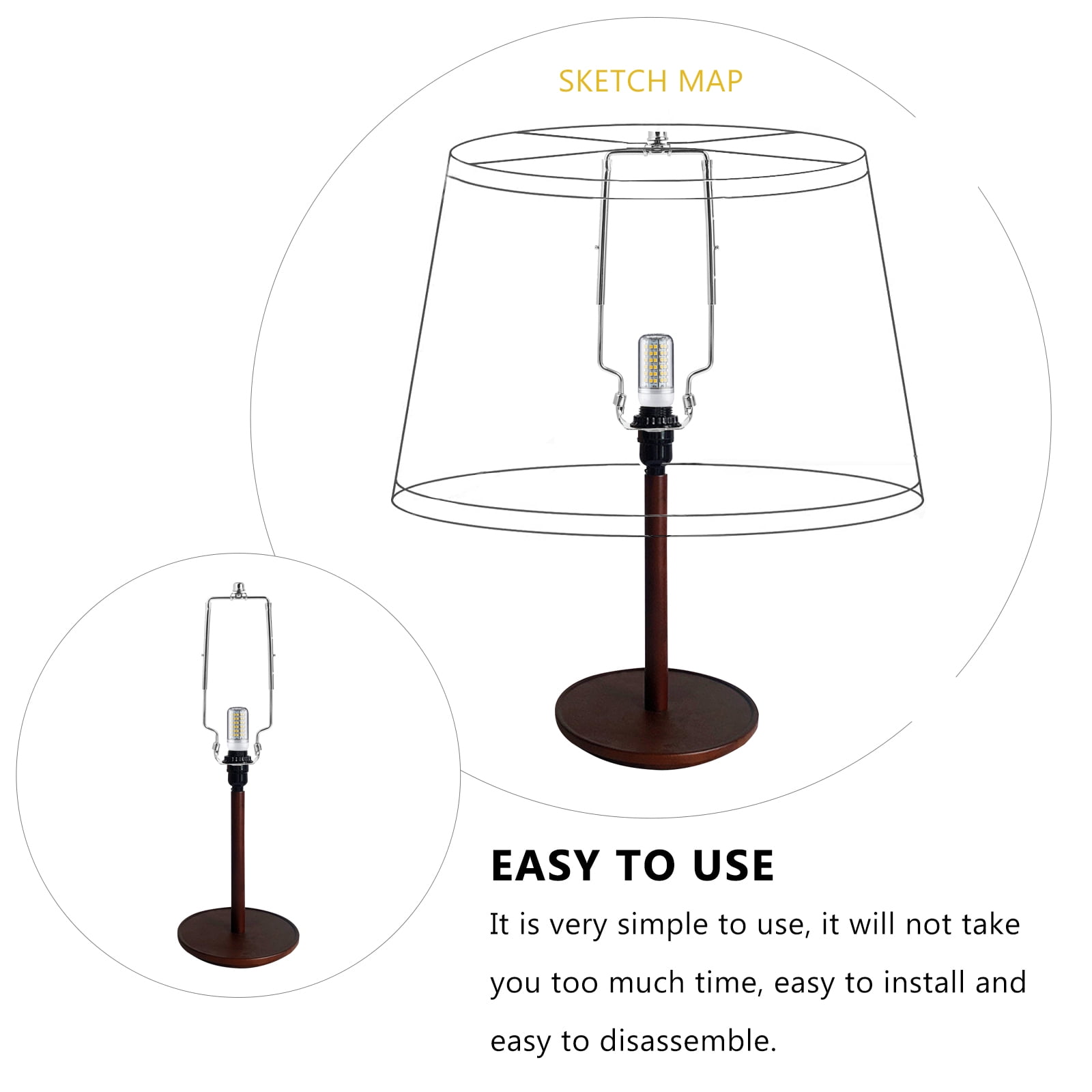 Stri Lampshade Harp Kit Telescopic Lamp Shade Harp Holder for Desk Lamp ...