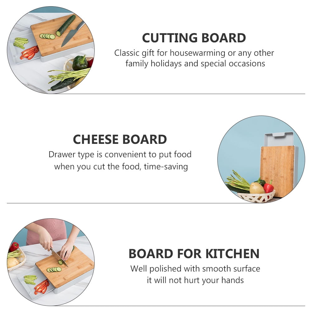 Stri Multifunctional Bamboo Cutting Board Drawer Type Chopping Board ...