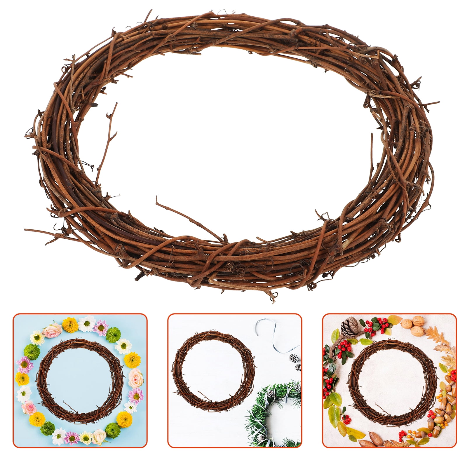 Stri Natural Rattan Wreath Frame Raw Wreath Frame Rattan Circle Craft ...