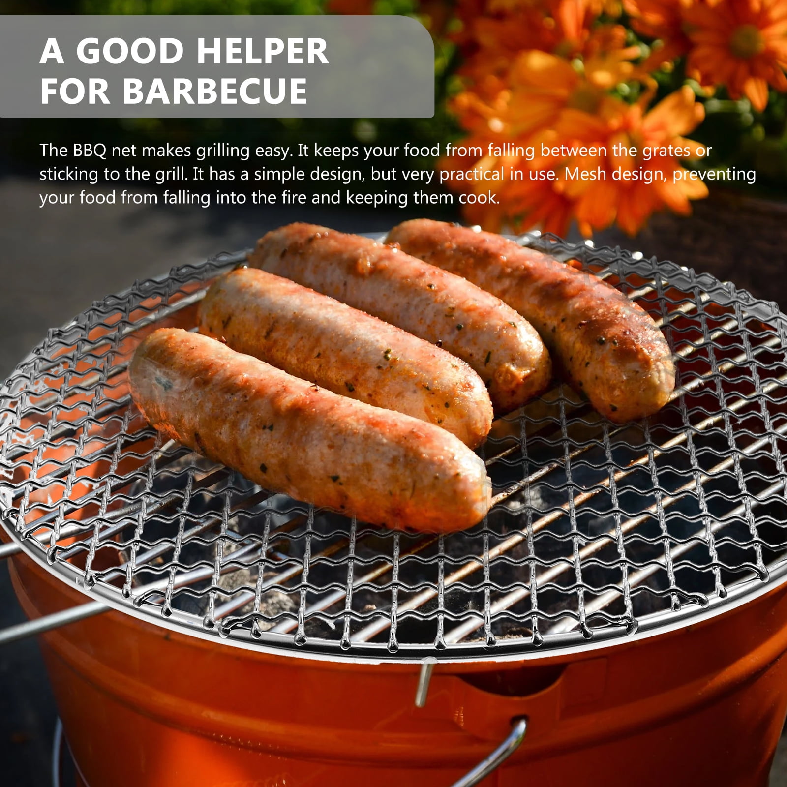 Stri Outdoor Round Barbecue Net Creative Durable Barbecue Mesh Iron ...