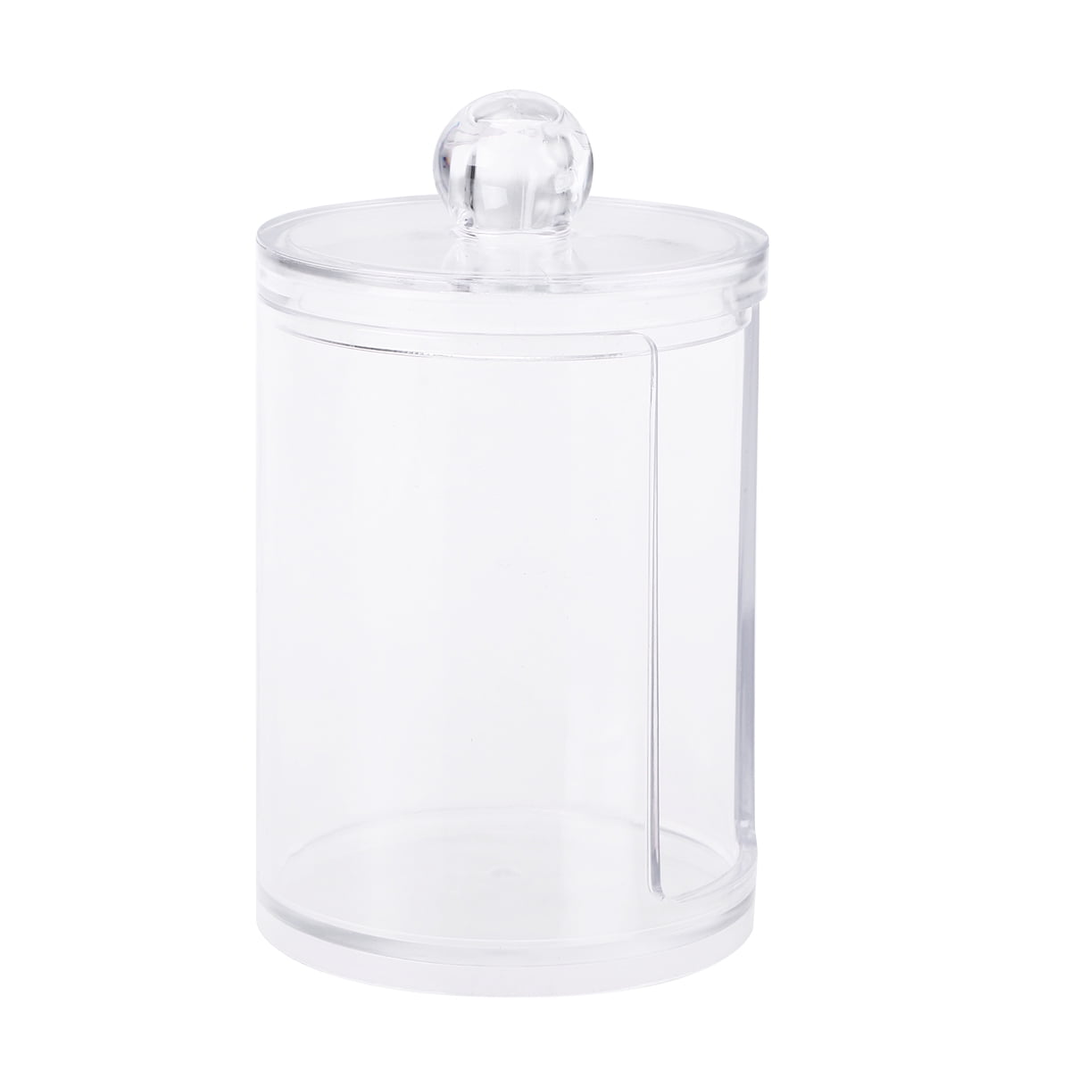 Stri Plastic Canister Clear Cotton Swab Organizer Storage Case Round ...