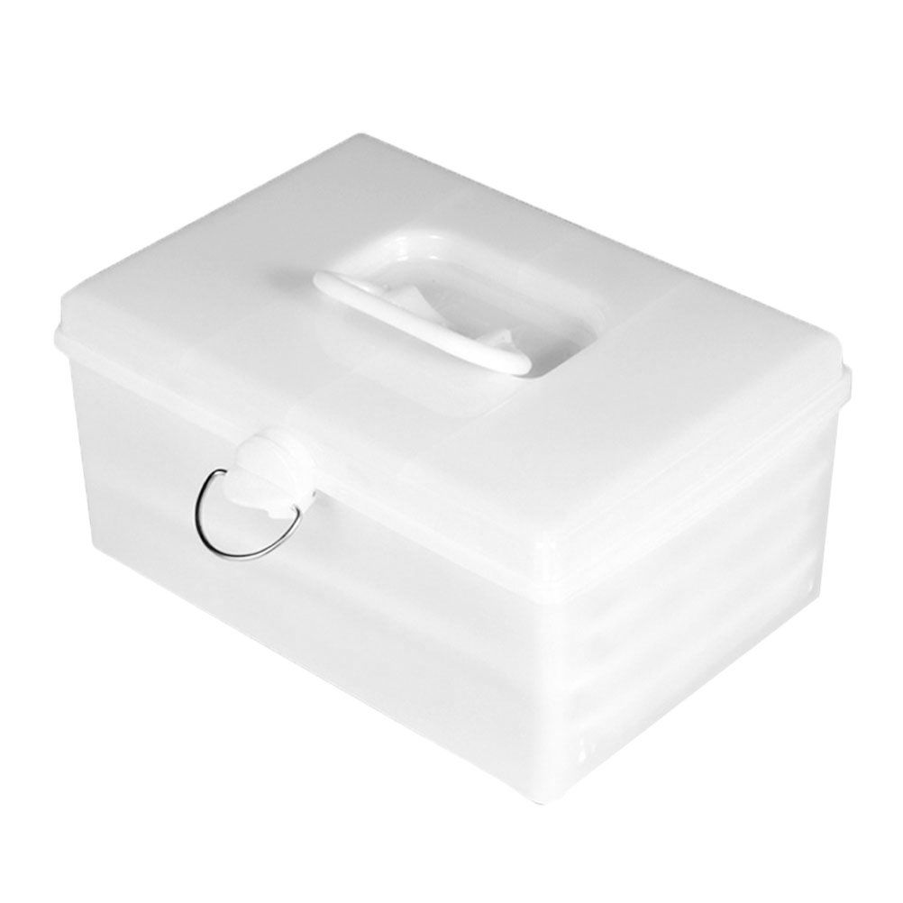 White Plastic Storage Box for Mahjong Tiles with Lock Portable Large ...
