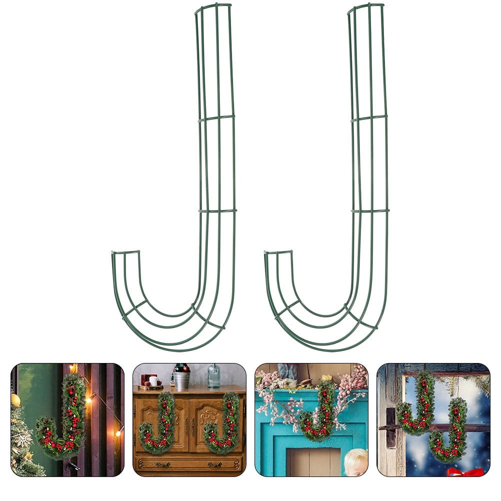 Stri Set of 2 Christmas Candy Cane Frames Wire Wreath Frames - Walmart.com
