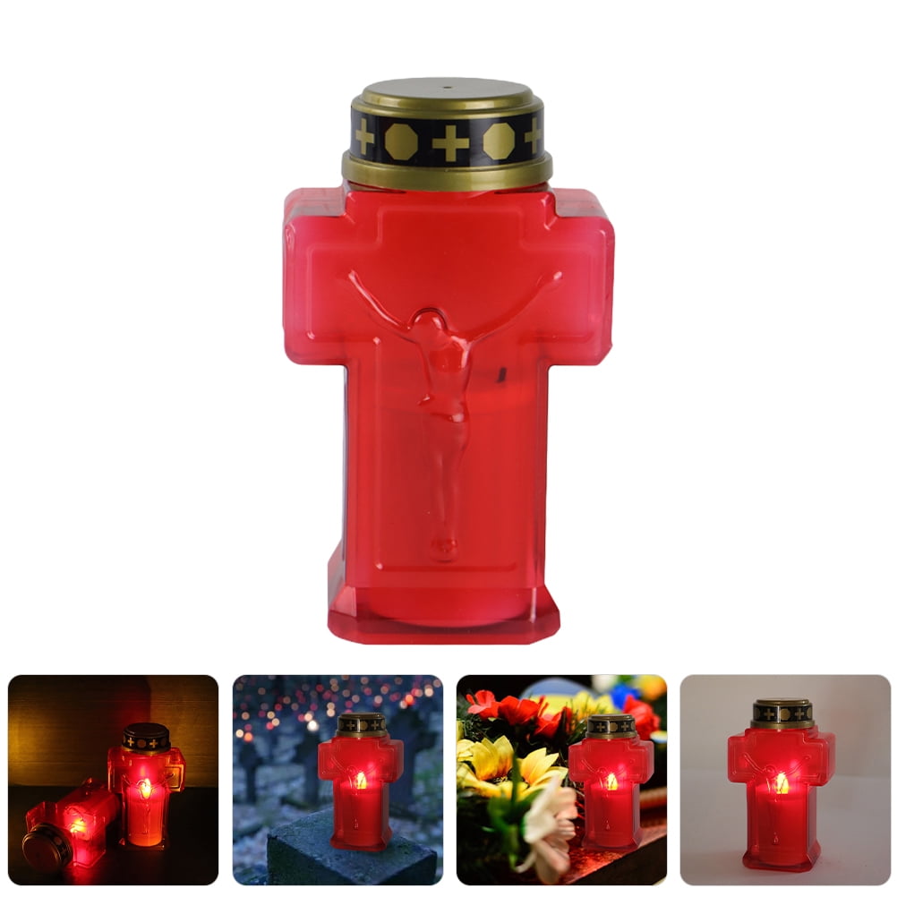 Stri Set of 3 Decorative Flameless Electric Candles for Cemetery ...
