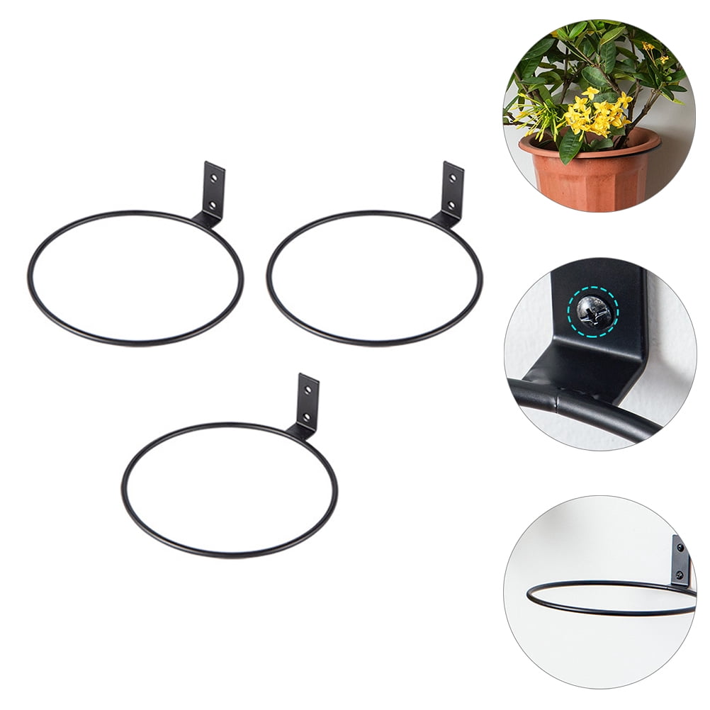 Stri Set of 3 Ring Shaped Flower Pot Holders for Wall Mounting ...