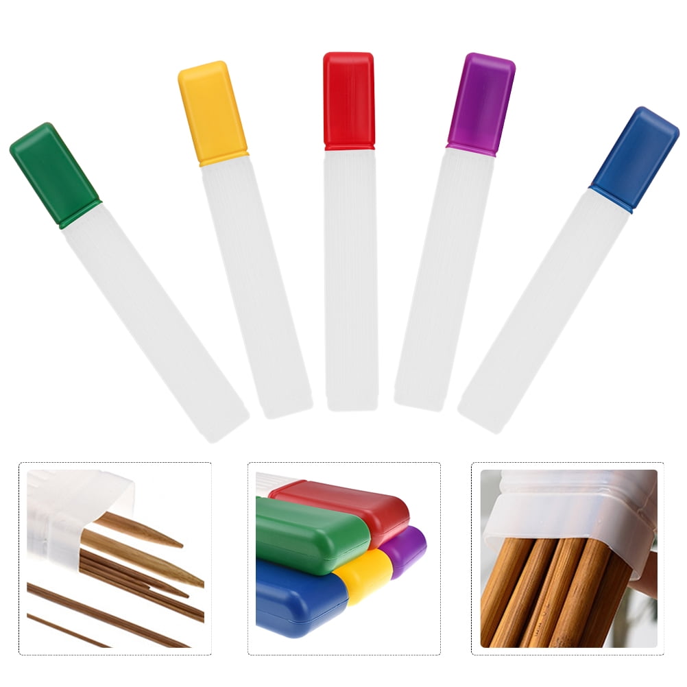 OUNONA 5pcs Plastic Crochet Hook Storage Tubes Knitting Sewing Needle ...