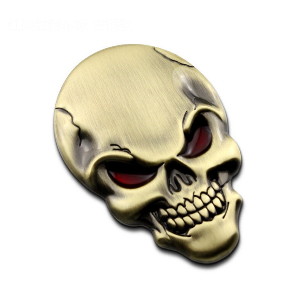 Stri Skull Metal Sticker Bat Auto logo Badge Emblem Decal (Cinnamon) - Walmart.com