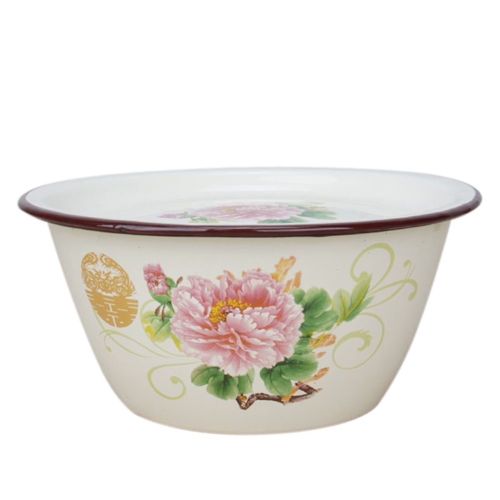 OUNONA Stackable Enamel Mixing Bowls for Kitchen Flour and Dumpling ...