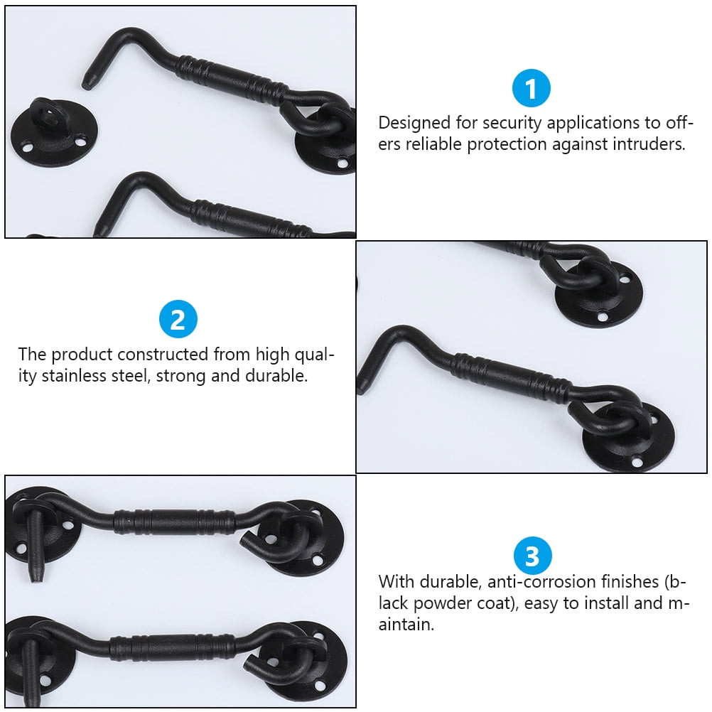 Stri Stainless Steel Hook Eye Latch Safety Window Lock Sliding Barn ...