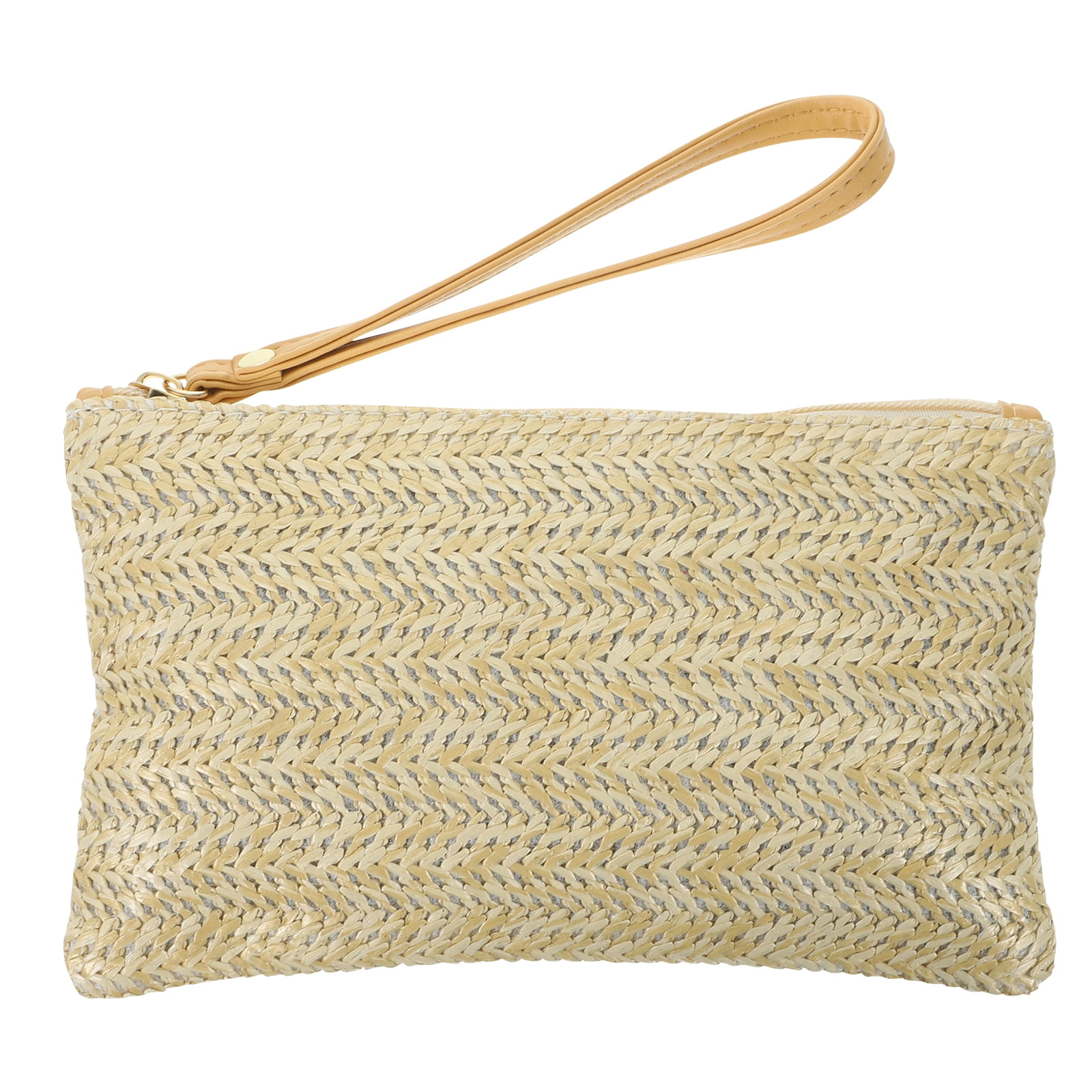 Stri Straw Zipper Clutch Bag Bohemian Wristlet Women Summer Beach Purse ...