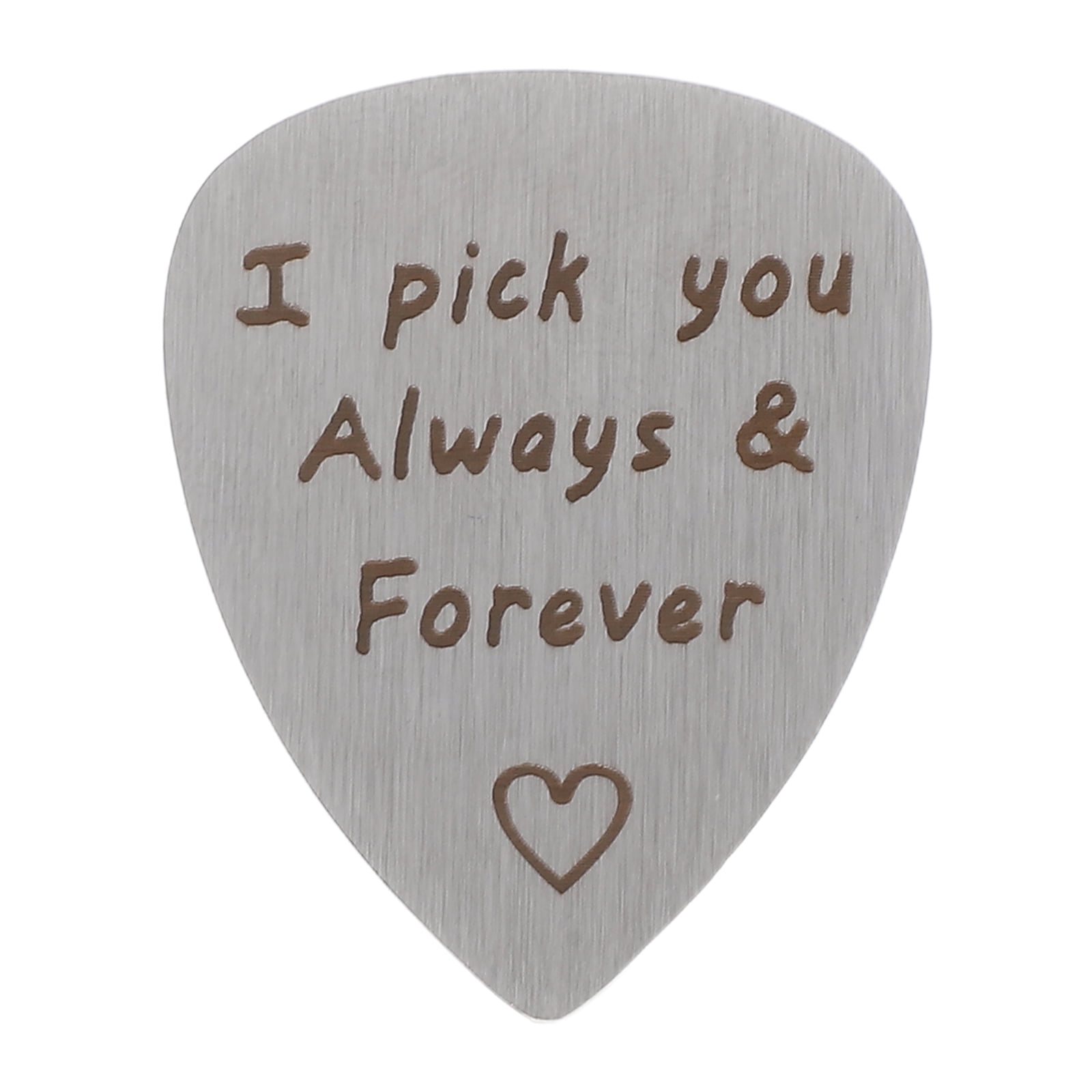 Stri Titanium Steel Carved Guitar Pick I Pick You Letter Engraved ...