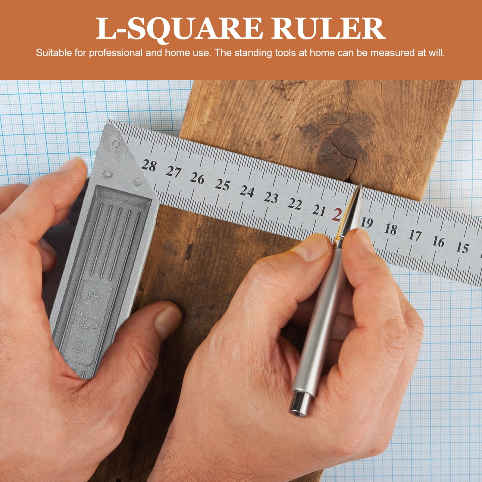 SASABAXI Metal Engineering Ruler Silver for Woodworking 1Pcs 11.8x5.4x0 ...