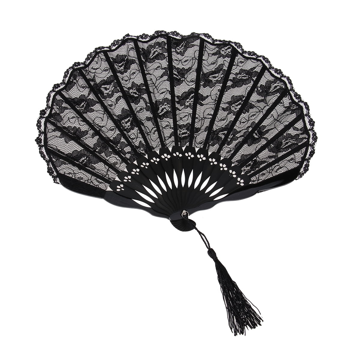 Stri Women Folding Fans Handmade Lace Japanese Style Shell Shape Fan ...