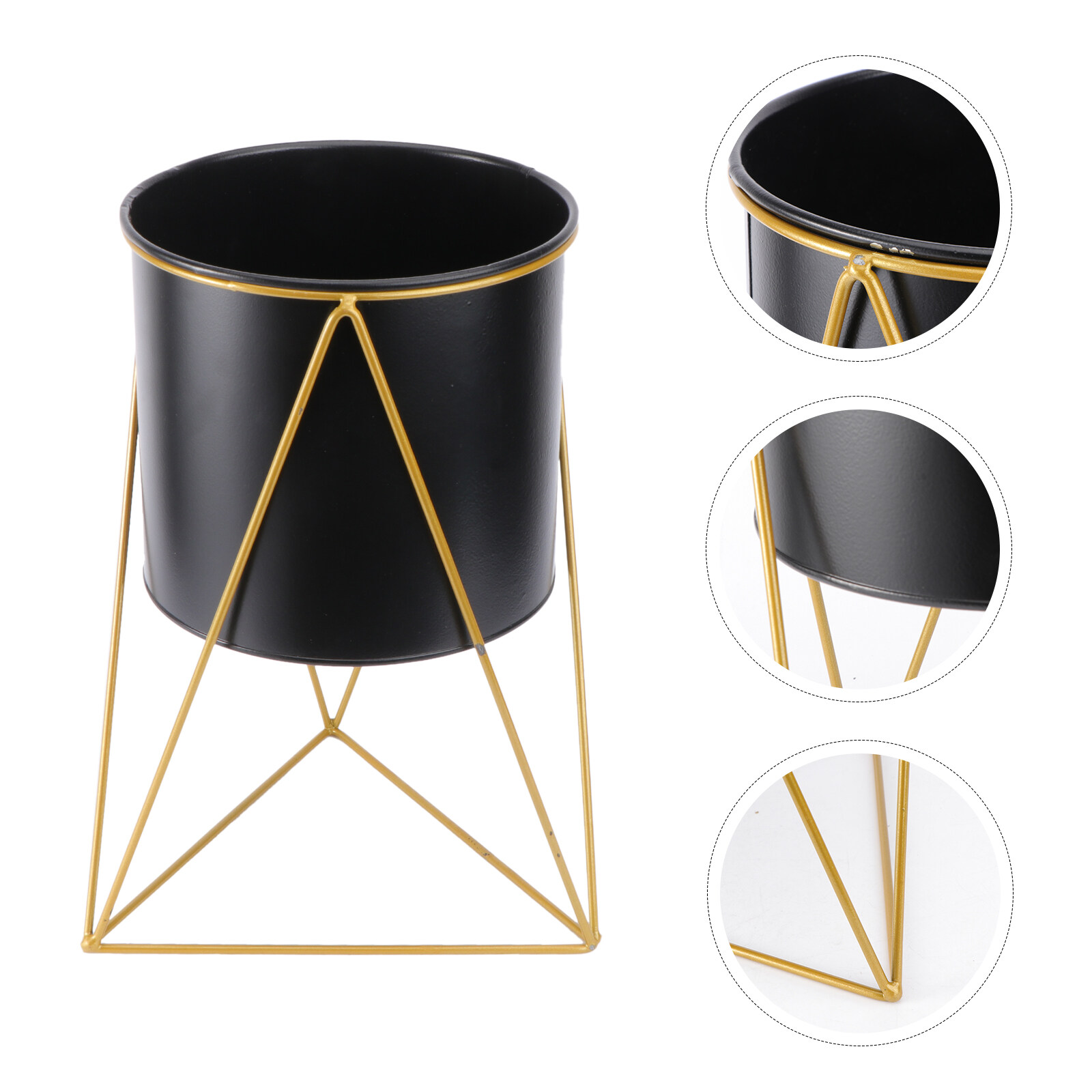 Stri Wrought Iron Flower Pot for Succulent Plants, Bonsai Display Stand ...