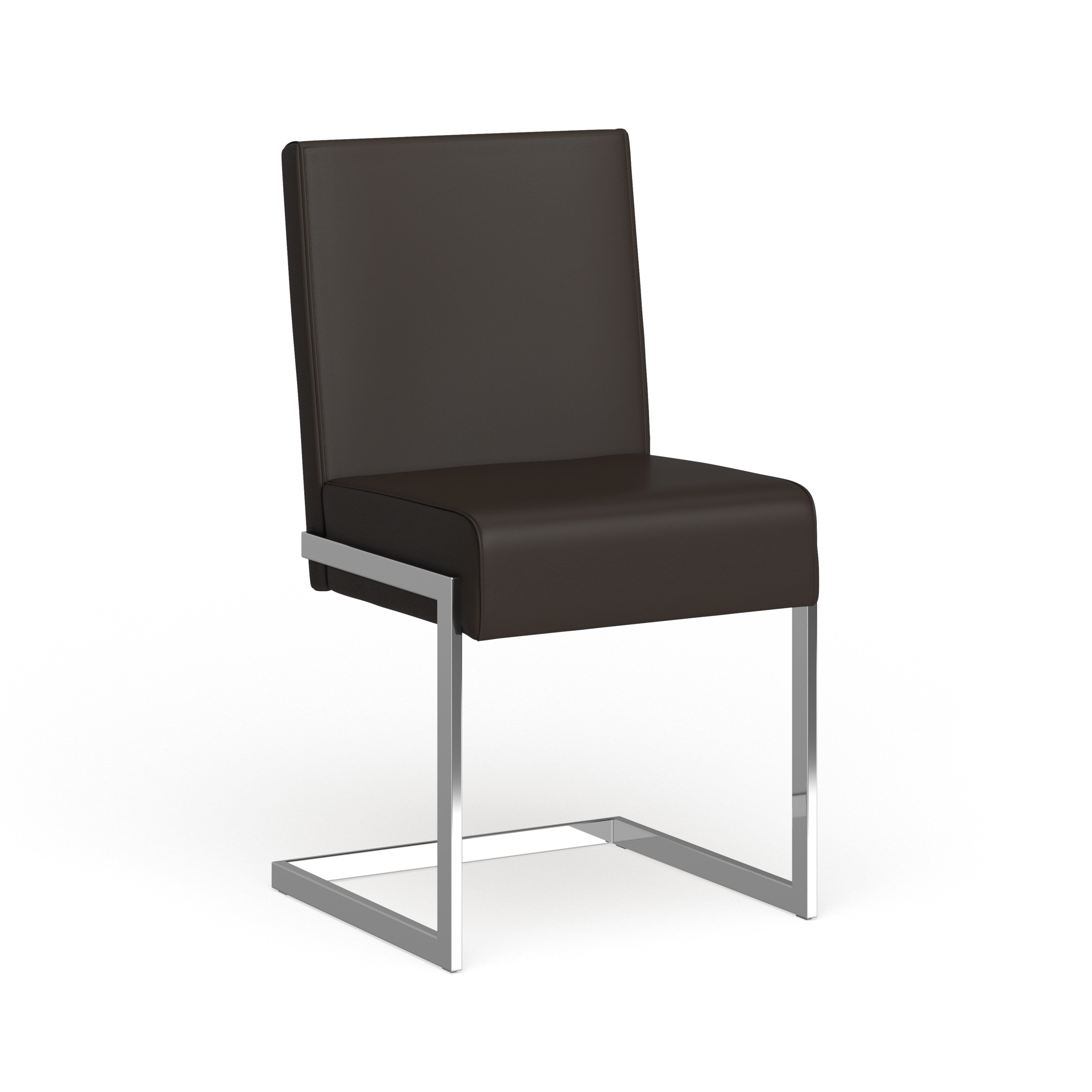 Strick & Bolton Francesca Eco-leather Dining Chair Brown N/A Chrome ...