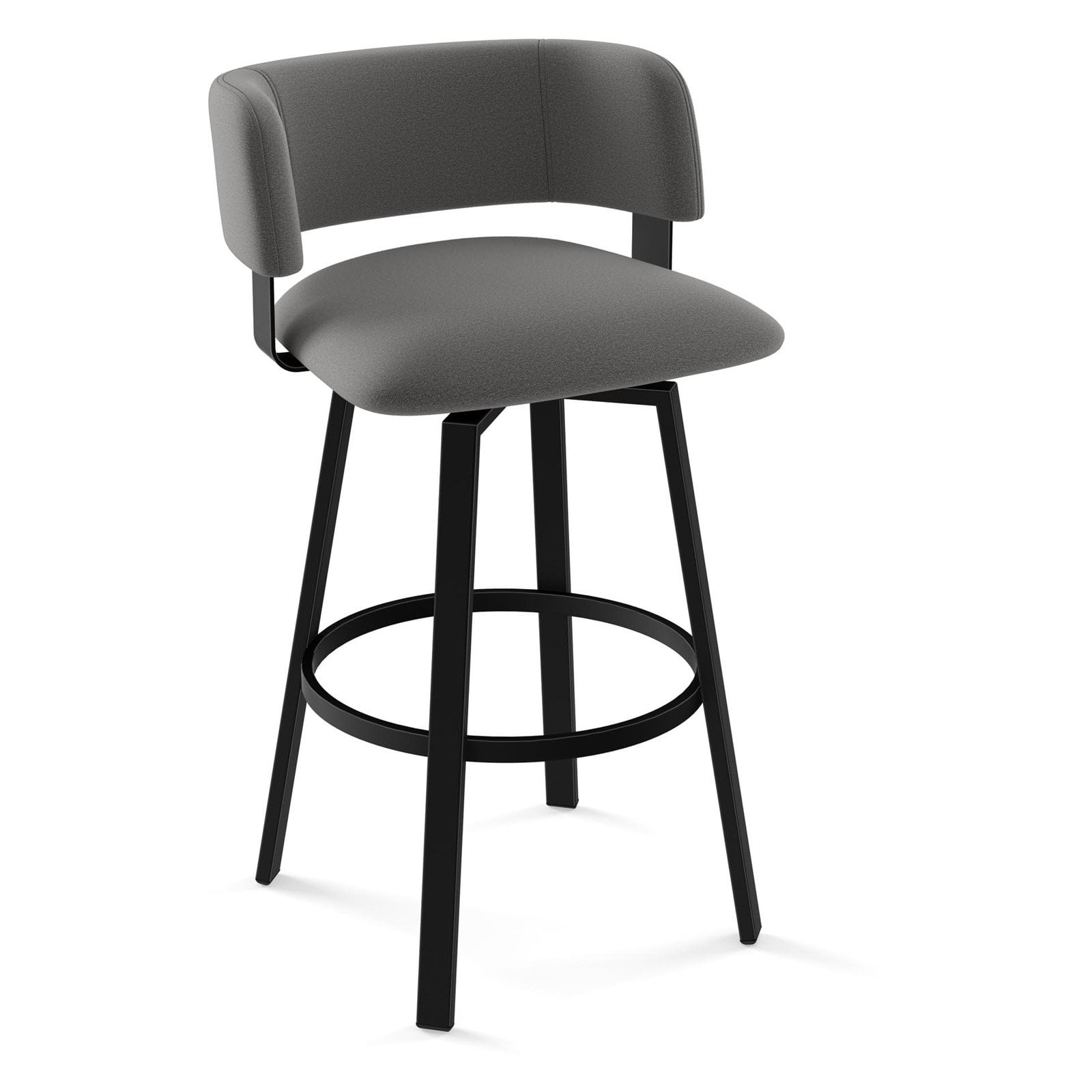 Strick & Bolton Round Swivel Low Back Bar Stool, Gray - Walmart.com