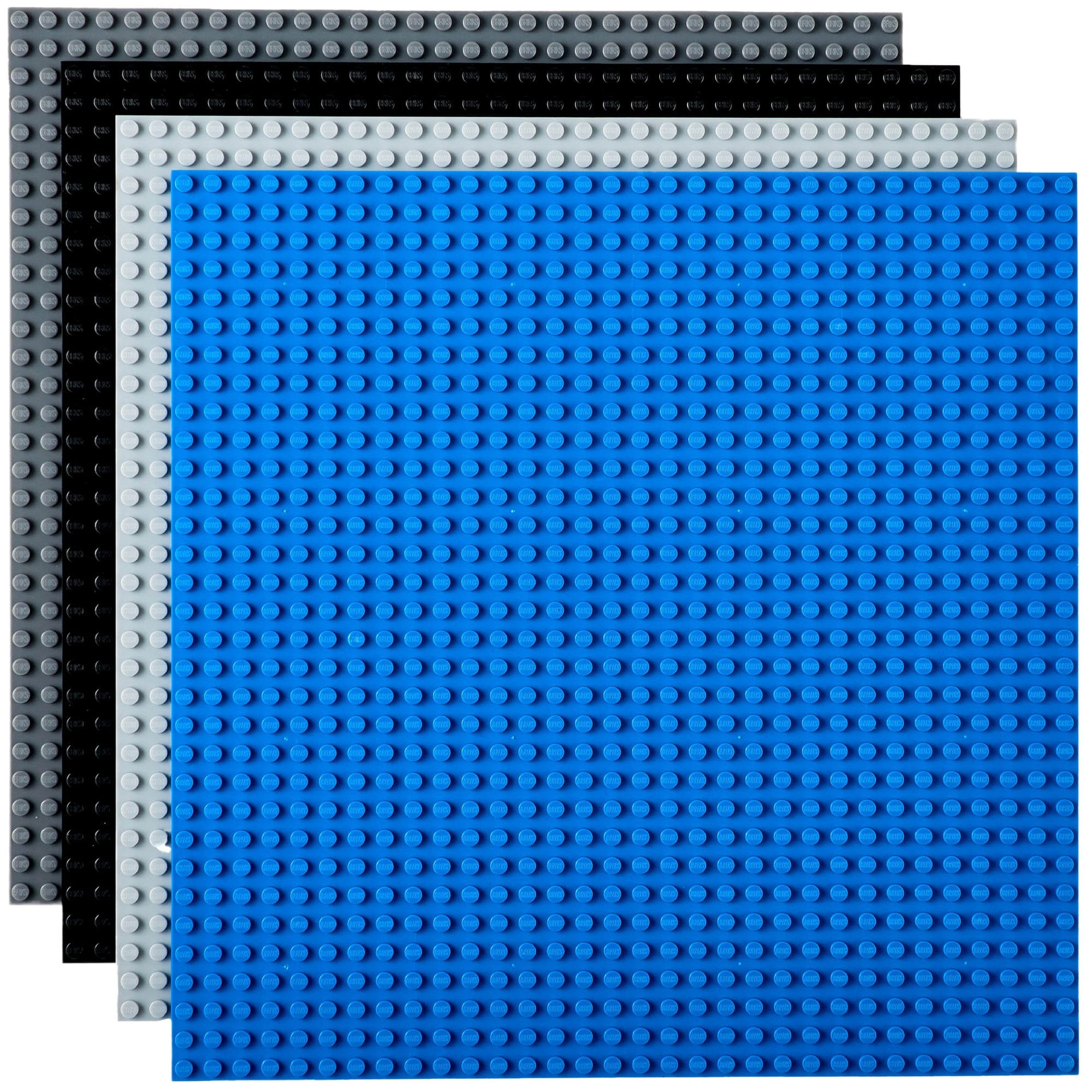 Strictly Briks 4 Pack Baseplates 10x10 in, Stackable Building Plates ...