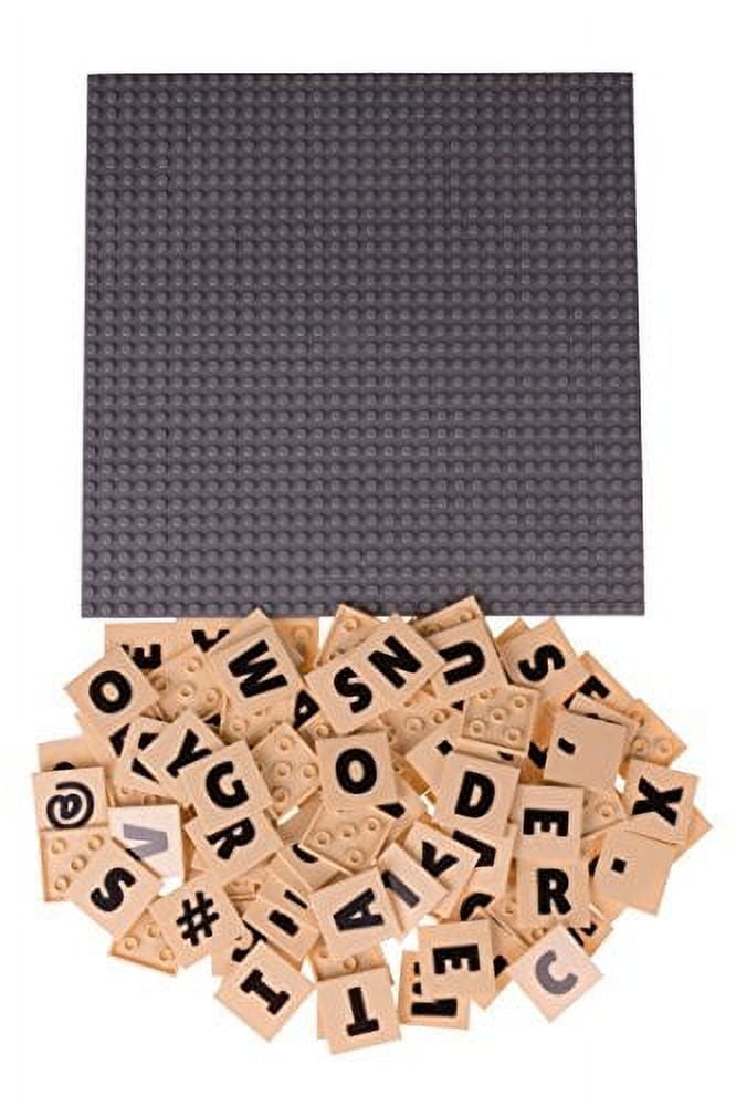 Strictly Briks Alphabriks With 10 X 10 Stackable Gray Base Plate 100 ...
