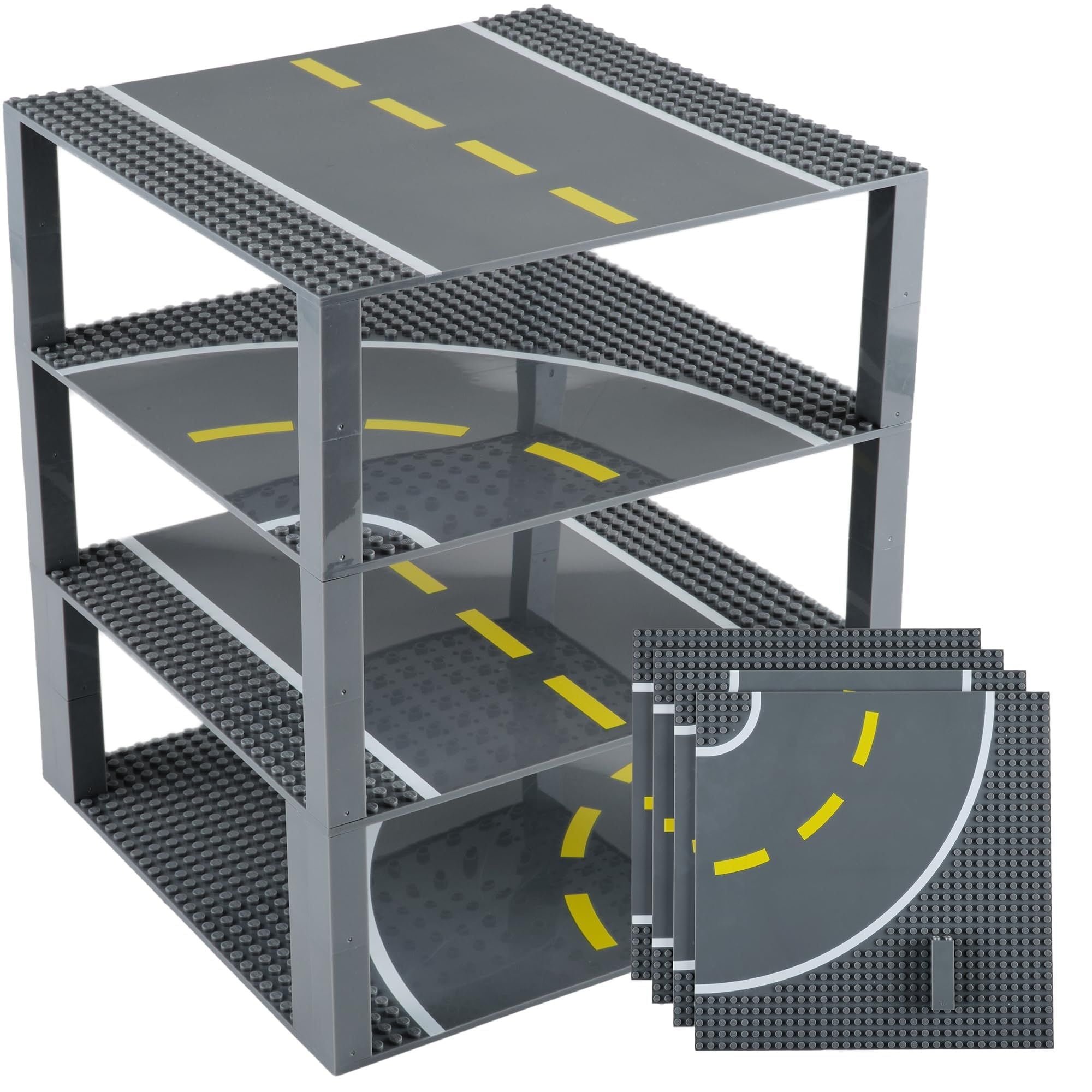 Strictly Briks Building Blocks Road Plates 10" x 10", 4 Pack City Road ...