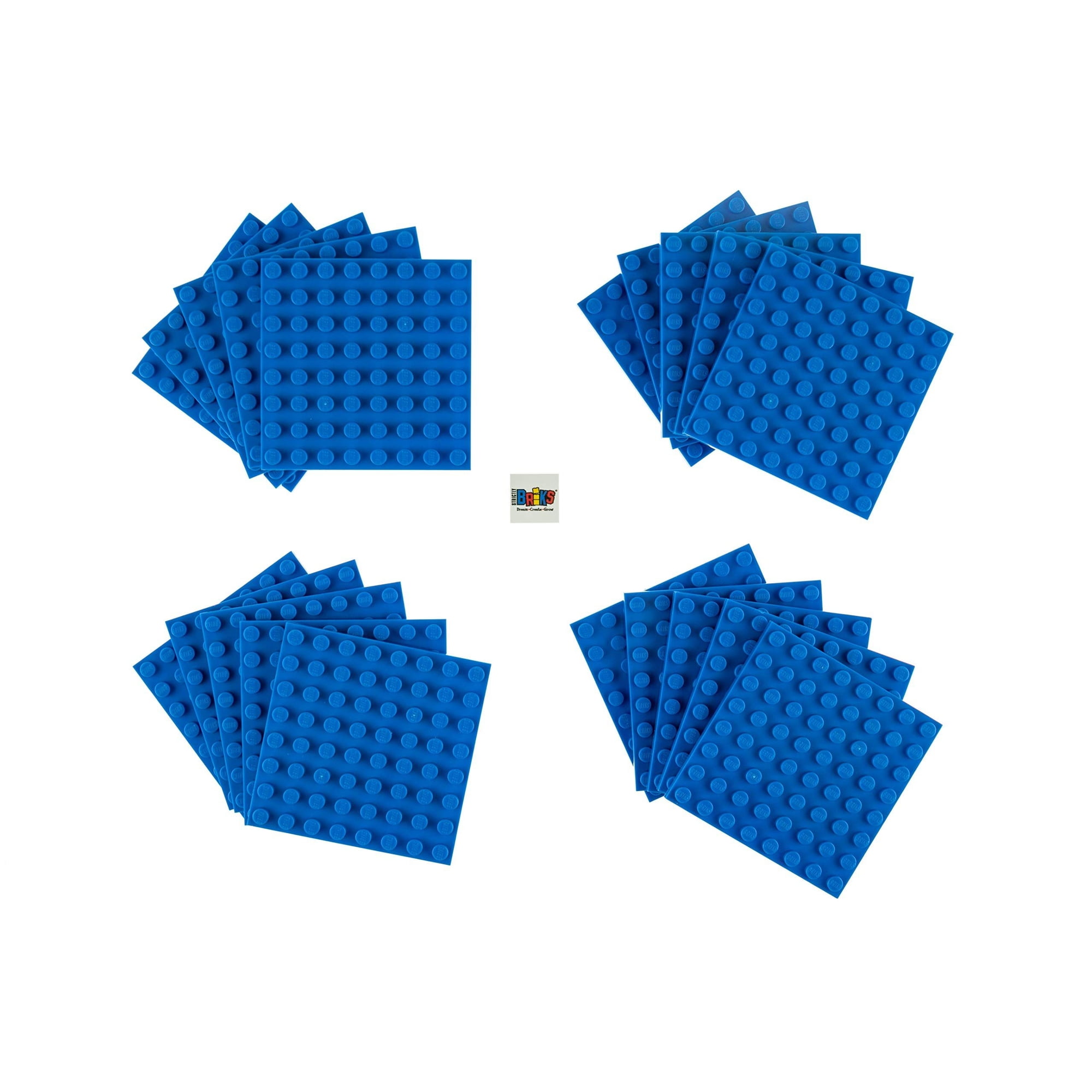 Strictly Briks Classic Building Brick Baseplates, Blue 20 Pieces, 8x8 ...