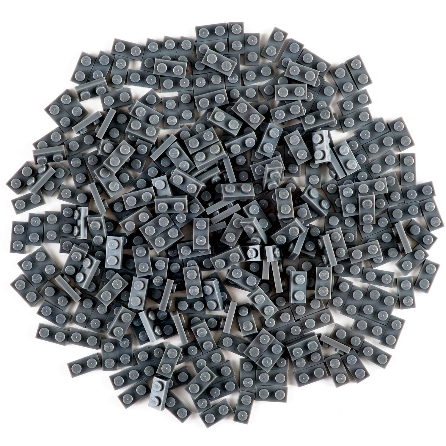 Strictly Briks Classic Flat Bricks Starter Kit, Gray, 288 Pieces, 1x2 ...