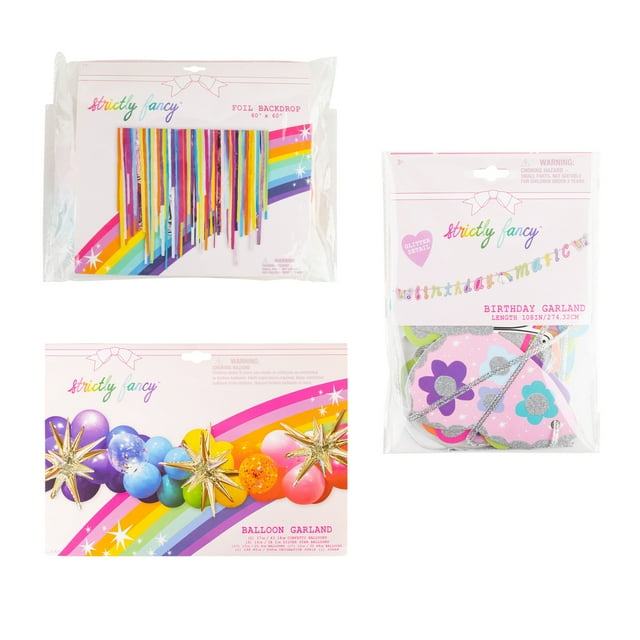 Strictly Fancy Décor Bundle includes foil backdrop, birthday garland ...
