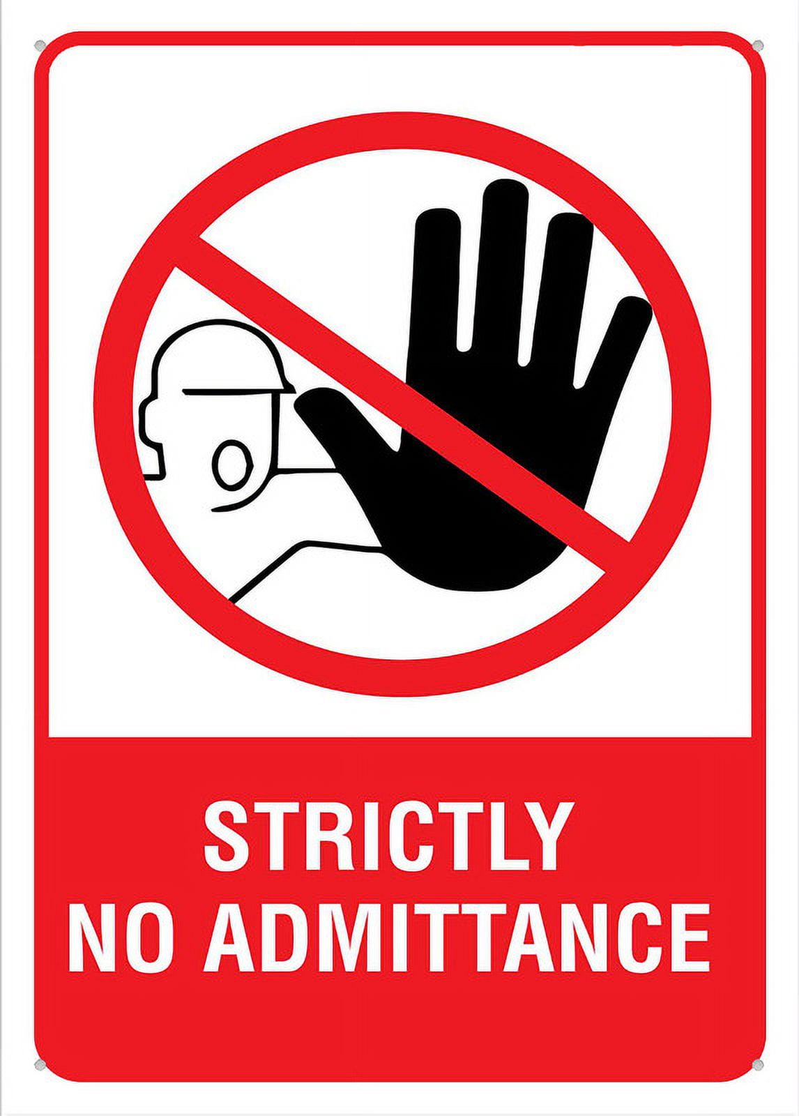 Strictly No Admittance Sign 12 X 8 Inch Metal Sign, Rustproof Aluminum ...