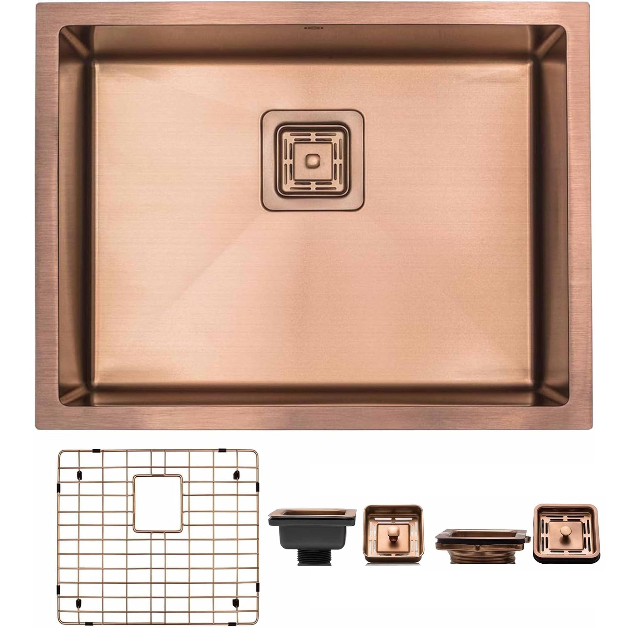 Strictly Sinks 23 inch Copper Undermount Sink - Single Bowl, T304-Grade ...
