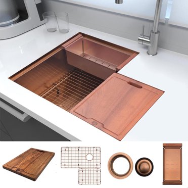 Gunmetal Black Stainless Steel 32 in. Deep 18G Single Bowl Drop ...