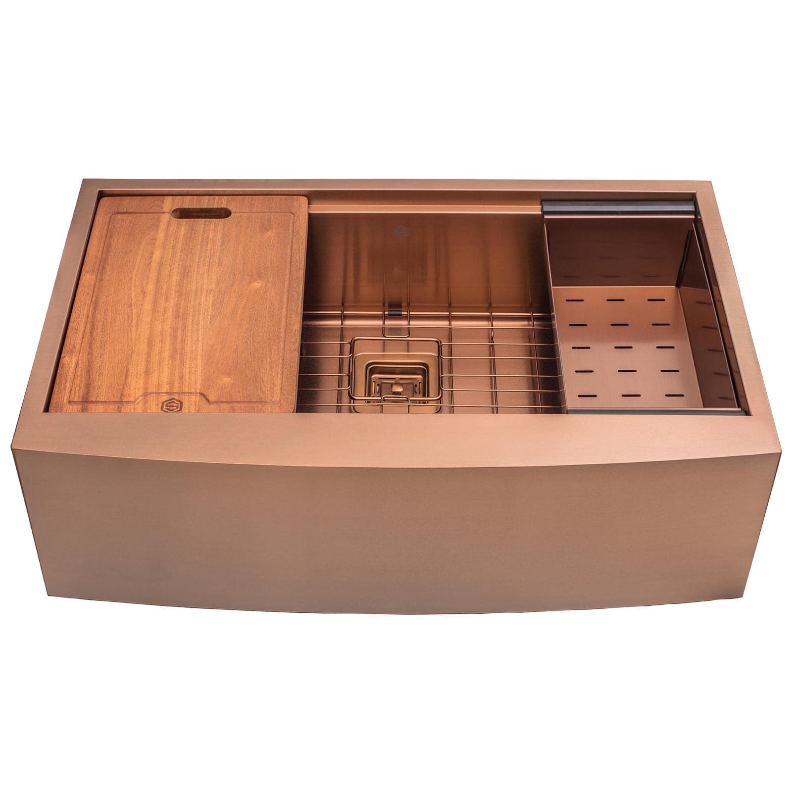 Strictly Sinks 33” Copper Undermount Stainless Steel Farmhouse Sink ...