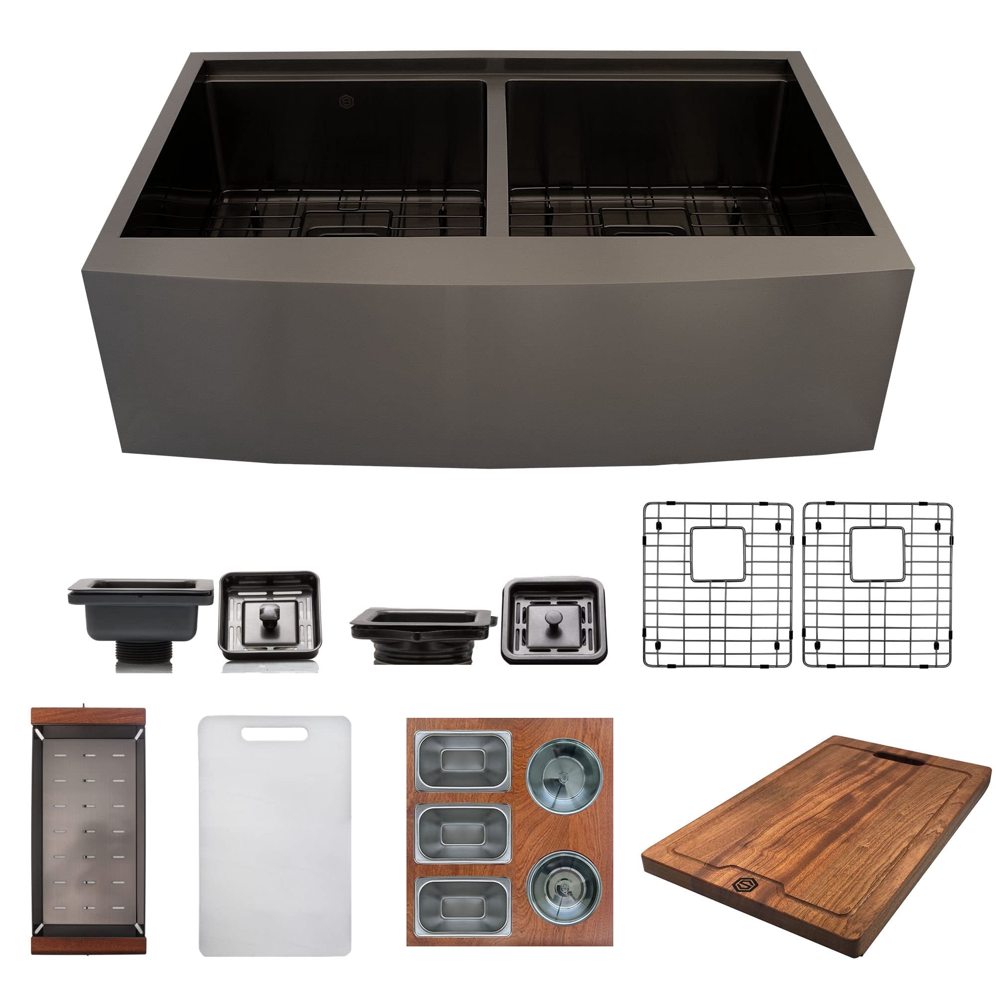 Strictly Sinks Double Bowl 33 Inch Farmhouse Sink – 16 Gauge Apron ...