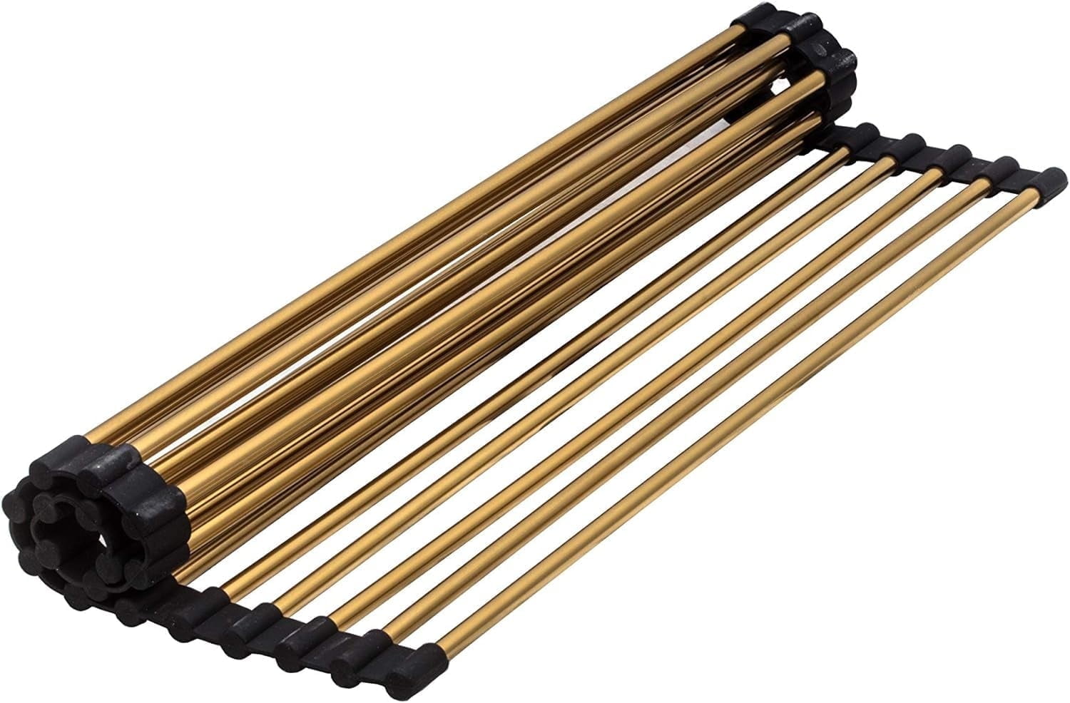Strictly Sinks Stainless Steel Roll Up Dish Drying Rack – Gold 16 Inch ...