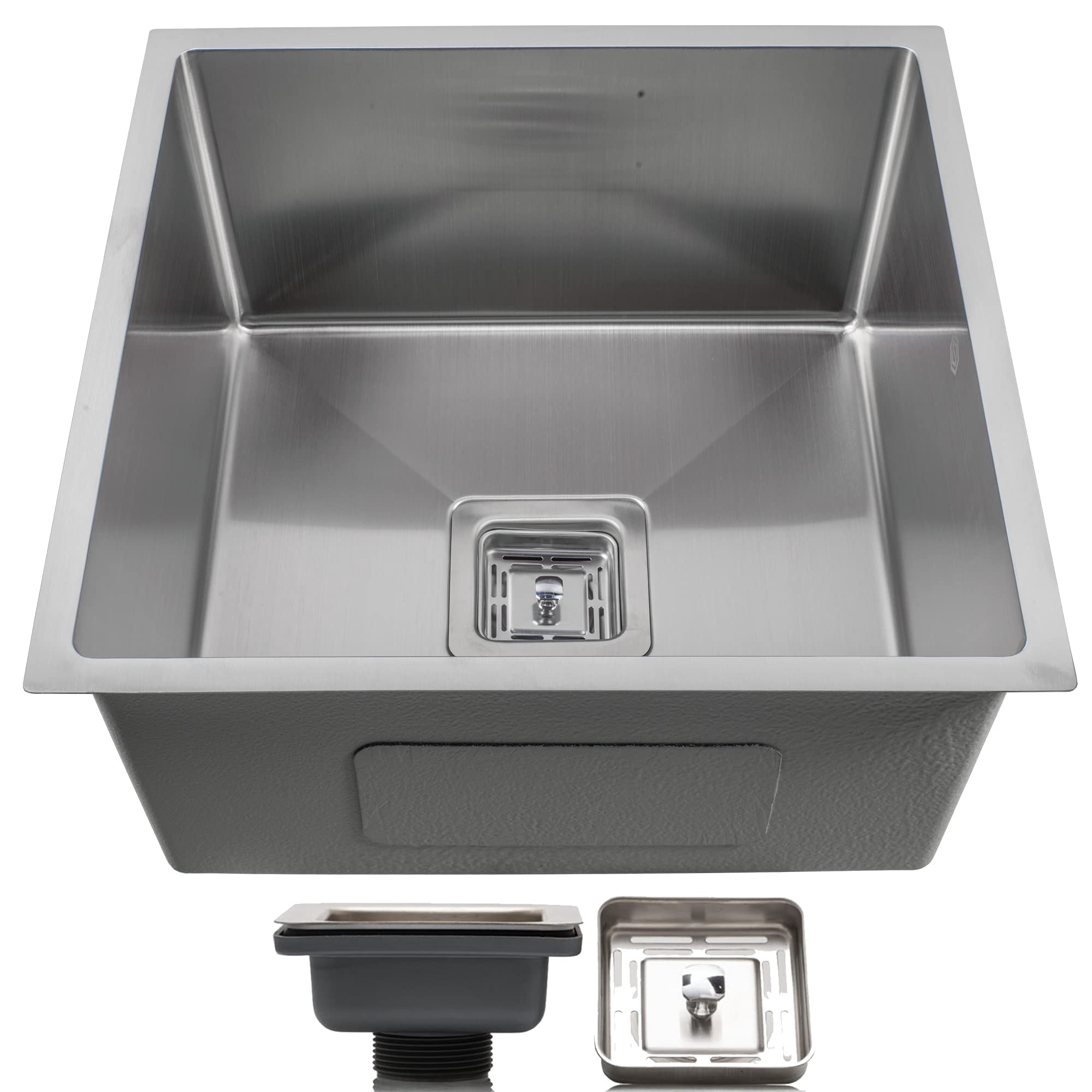 Strictly Sinks Undermount Silver Kitchen Sink – 18 Inch Single Bowl Bar ...