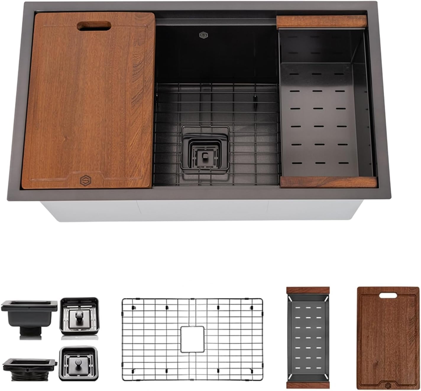 Strictly Sinks Undermount Workstation Kitchen Sink 32 Inch 16 Gauge ...